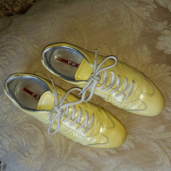 Prada | Shoes | Prada Baby Yellow Track Shoes | Poshmark